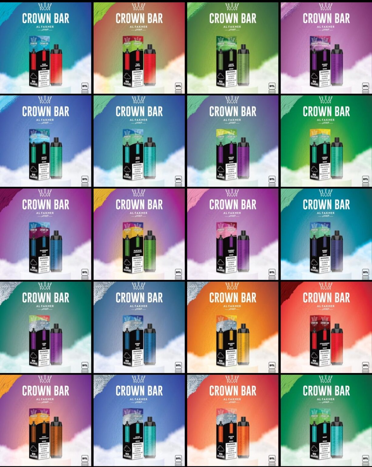 Al Fakher Crown Bar Cherry Fiesta 8000 Puffs Disposable Vape in Dubai UAE